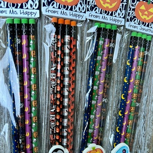 Personalized Halloween Gift Favors, Pencils, Ghouls Night, Students ...