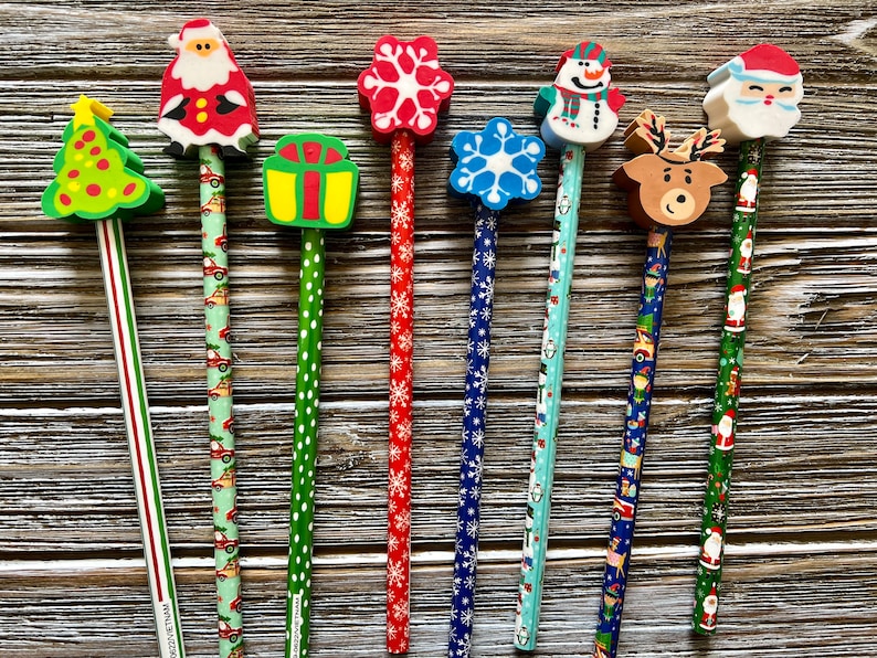 Personalized Kids Christmas Pencil Party Favors Classroom - Etsy