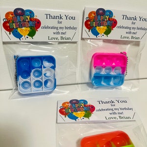 Birthday Party Favors, Pop It, Kids Gifts, Keychain, Birthday Party ...