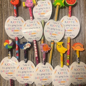 Personalized Tag With Pencil and Eraser , Back to School Gift, Student ...