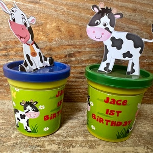 Cow Play-doh Birthday Party Favors, Cow Theme Kids Birthday, Party ...