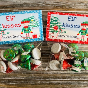 Elf Kisses Chocolate Party Favors Bag, Elves, Christmas Candy ...