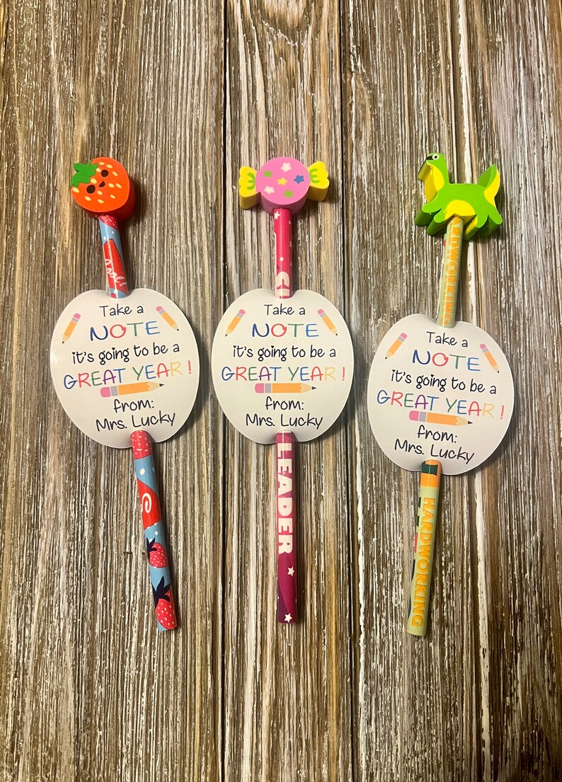 Personalized Tag With Pencil and Eraser , Back to School Gift, Student ...