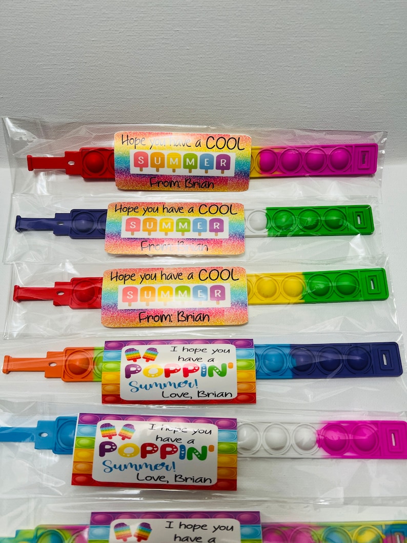 Pop It Bracelet End of School Gift Classroom Gifts - Etsy