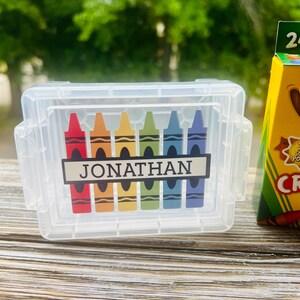 Personalized Crayon Box , School Supplies , Crayon Container, Back to ...