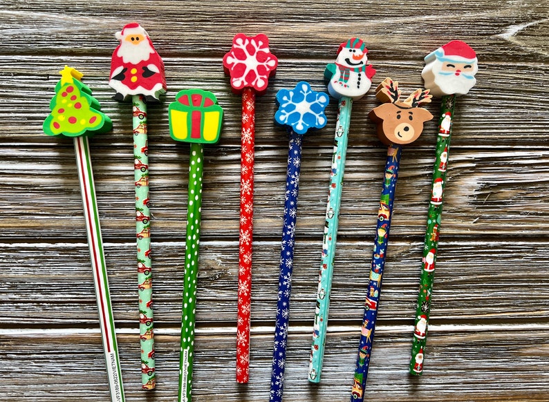Personalized Kids Christmas Pencil Party Favors Classroom - Etsy