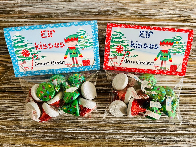 Elf Kisses Chocolate Party Favors Bag, Elves, Christmas Candy ...