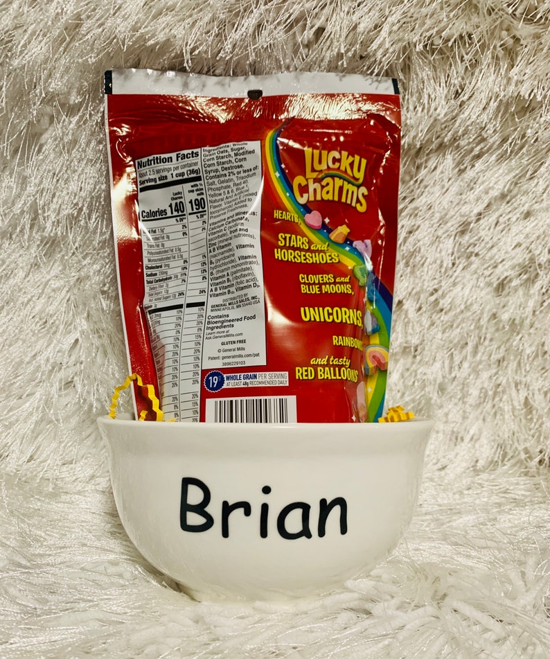 Lucky Charm Bowl Personalized Cereal Bowl Personalized - Etsy