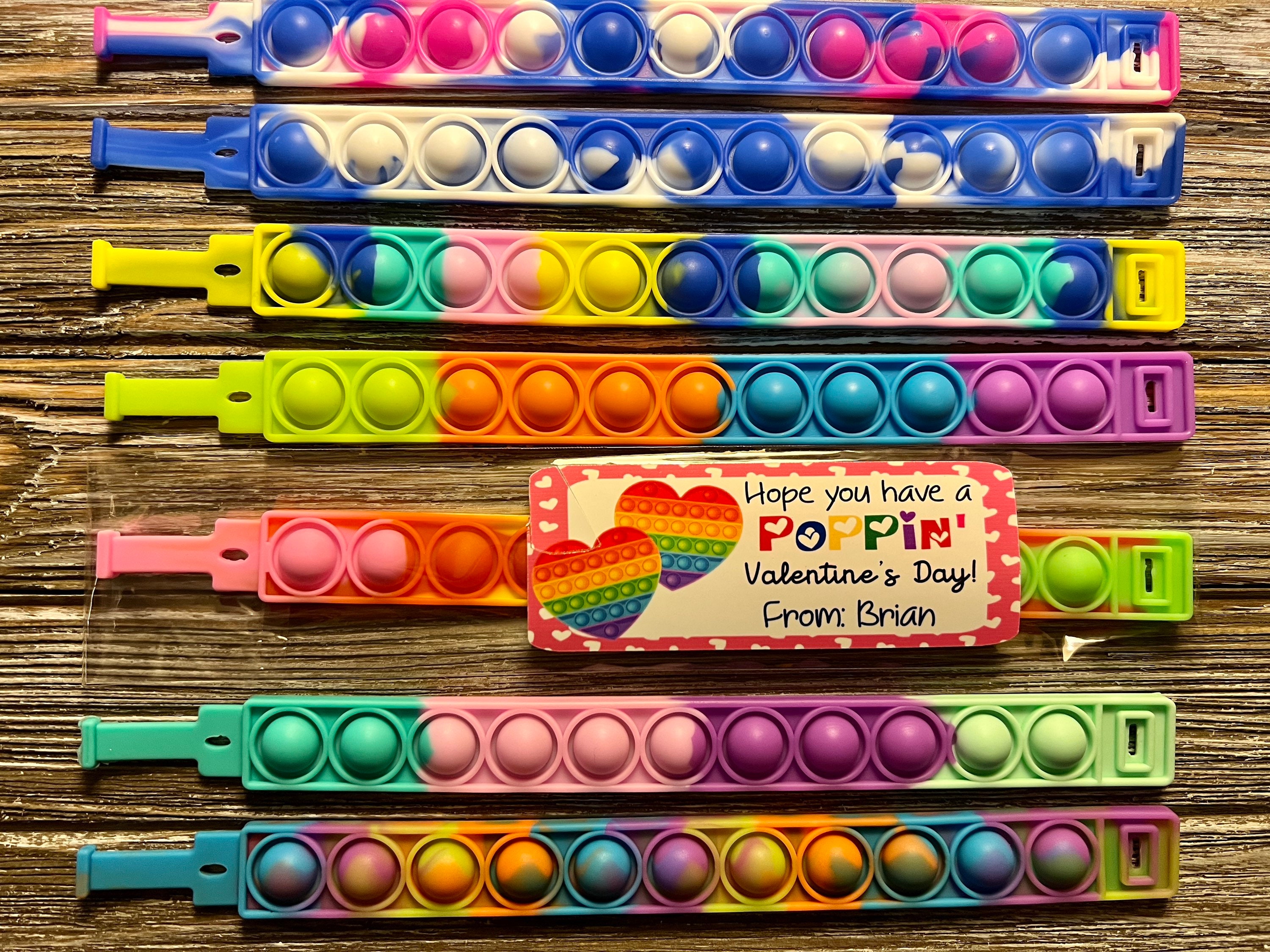 Valentines Day Kids Favors Pop It Bracelet Valentines Gift - Etsy