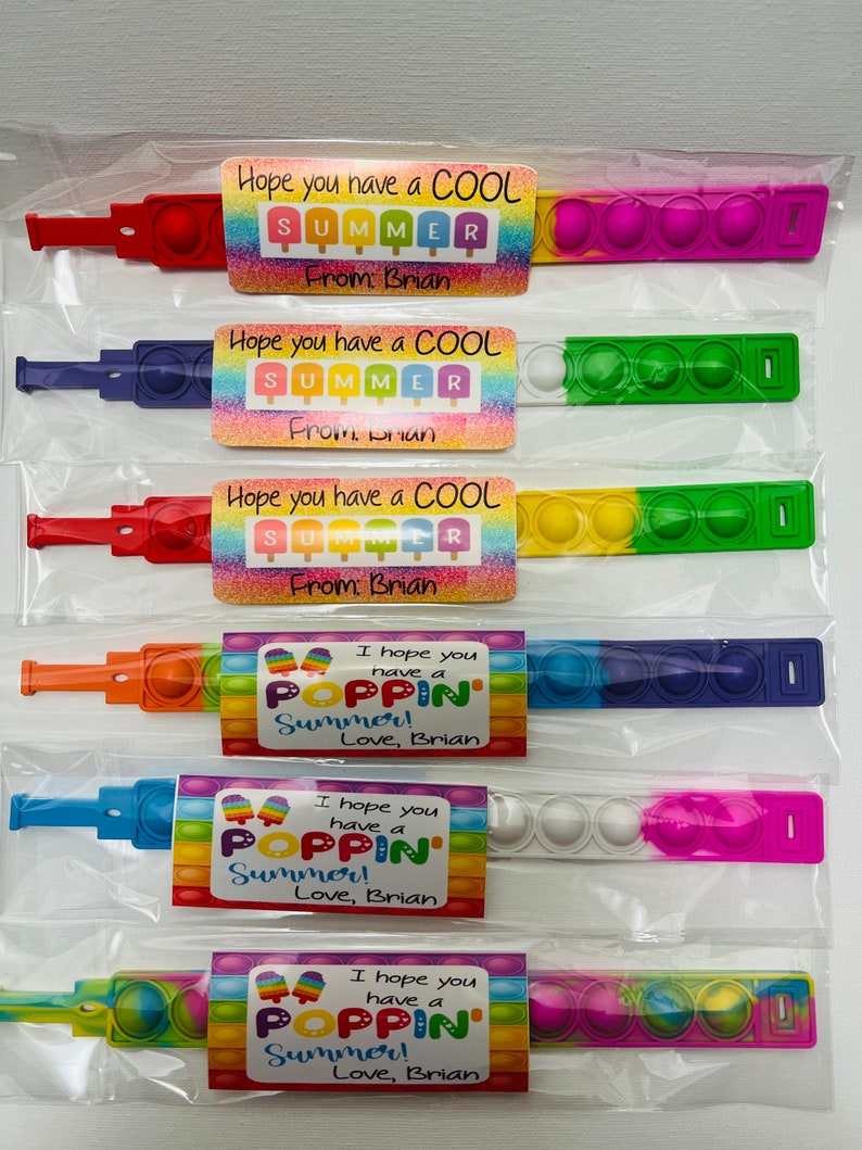 Pop It Bracelet End of School Gift Classroom Gifts - Etsy