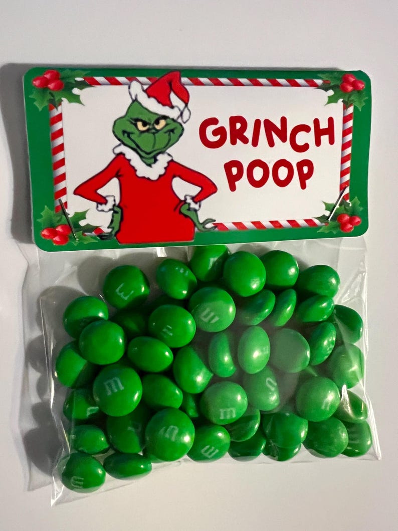 Grinch Poop Candy Bag • Christmas Gag Gift • Kids Holiday Treat ...