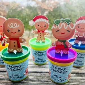 Personalized Gingerbread Gift Kids Play-doh, Class Gift, Christmas ...