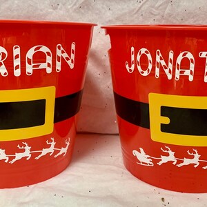 Personalized Christmas Red Bucket, Christmas Stockings, Holiday Decor ...