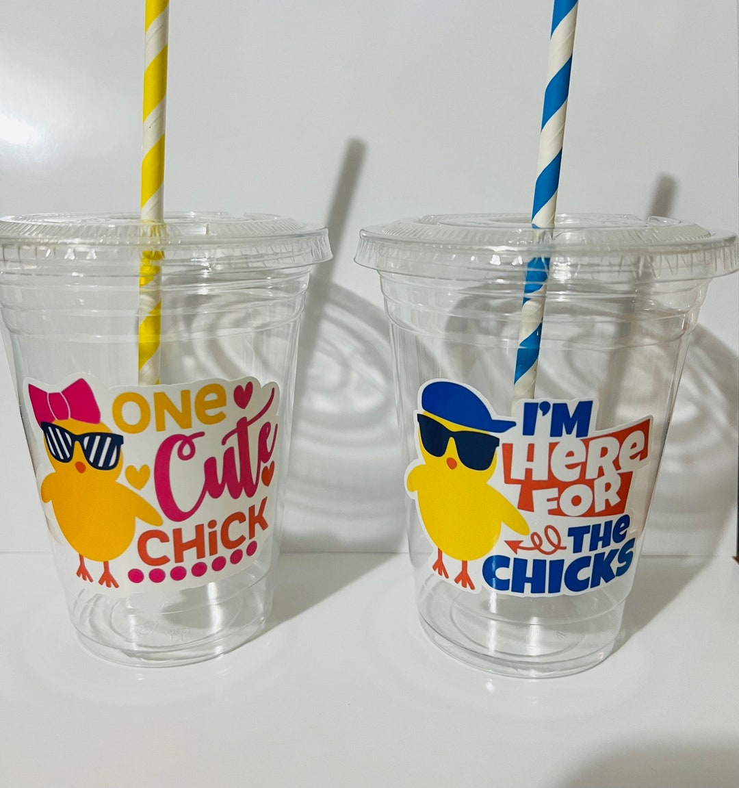 Easter Chick Clear Plastic Cup, Easter Party, Party Cups, Disposable ...