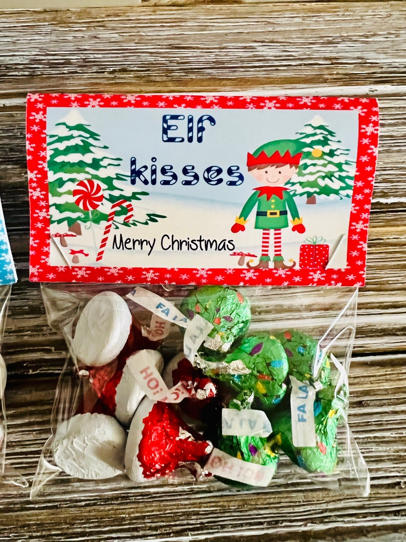Elf Kisses Chocolate Party Favors Bag Elves Christmas Candy - Etsy