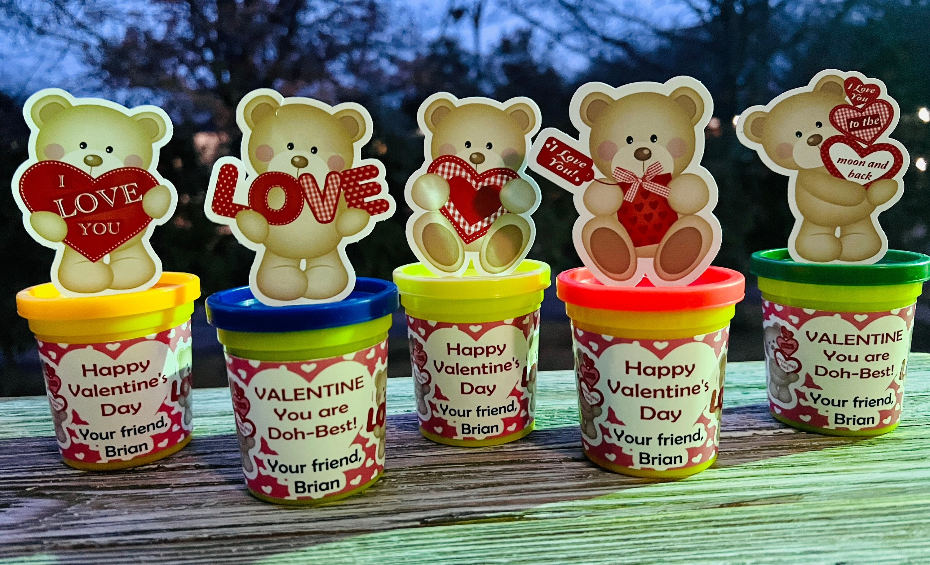 Personalized Play-doh Party Favors Valentines Day Gifts - Etsy