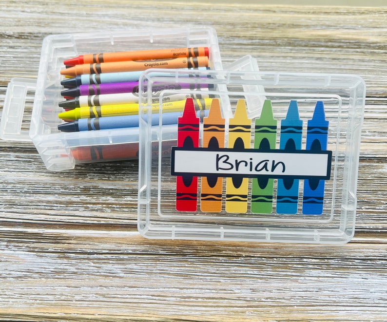 Personalized Crayon Box School Supplies Crayon Container - Etsy