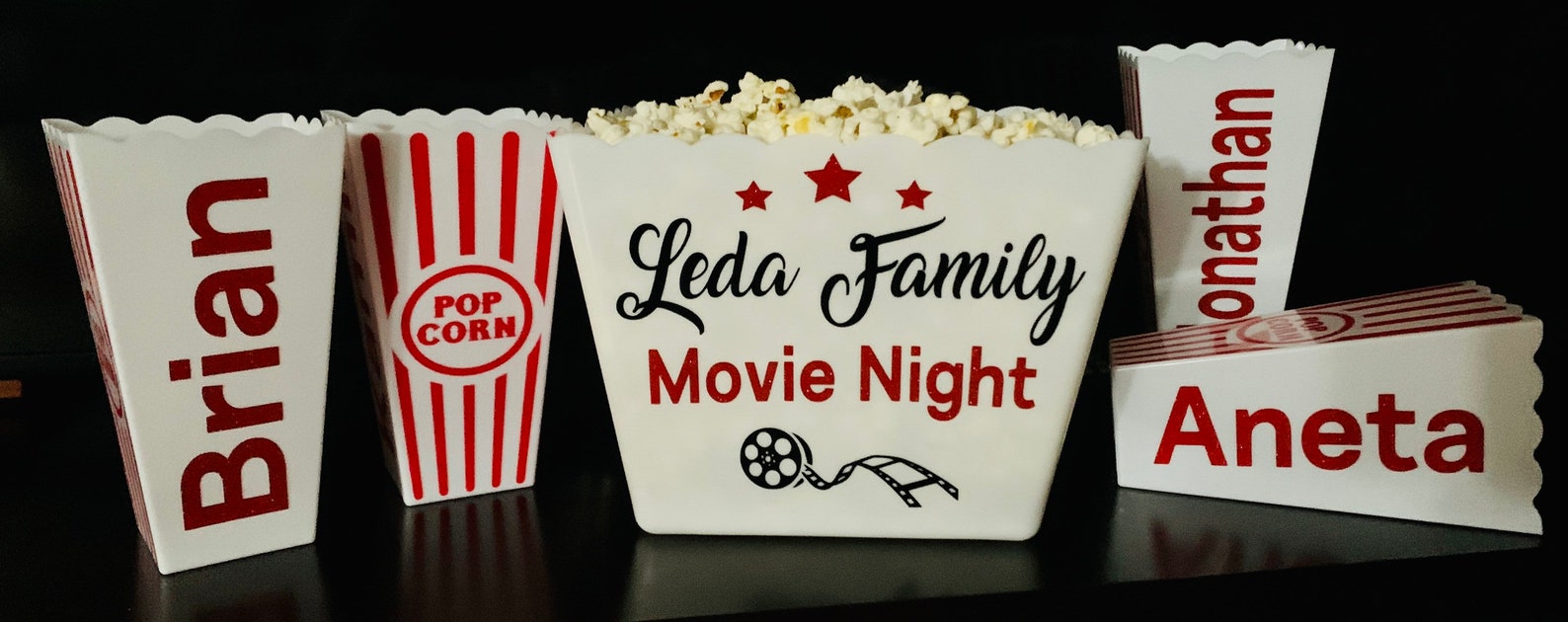 Personalized Popcorn Tub Bucket , Party Favors, Family Gifts ...