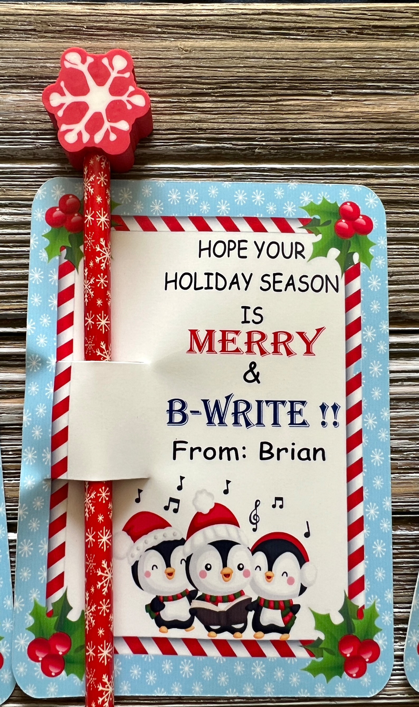Personalized Kids Christmas Pencil Party Favors Classroom - Etsy