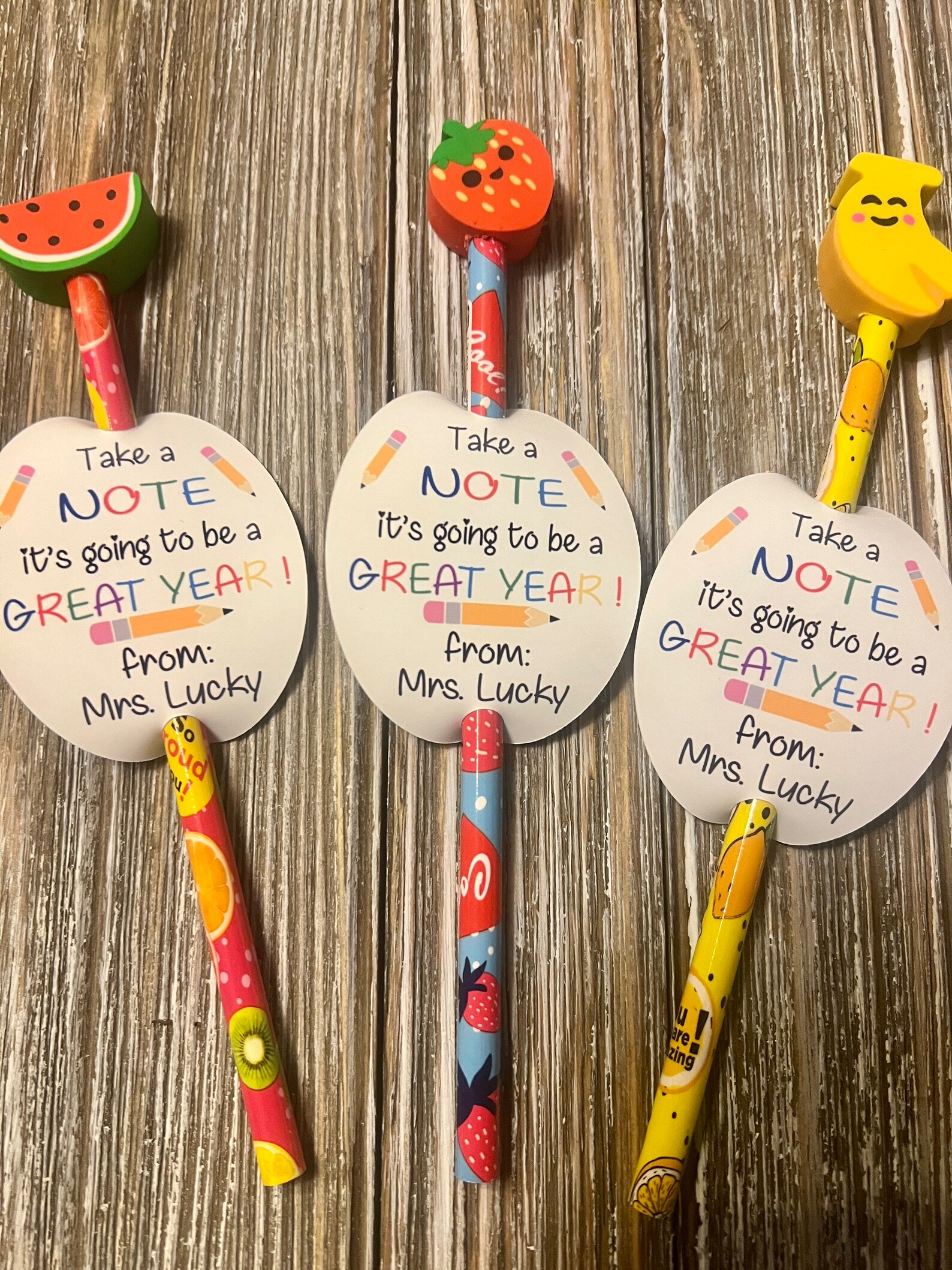 Personalized Tag With Pencil and Eraser , Back to School Gift, Student ...