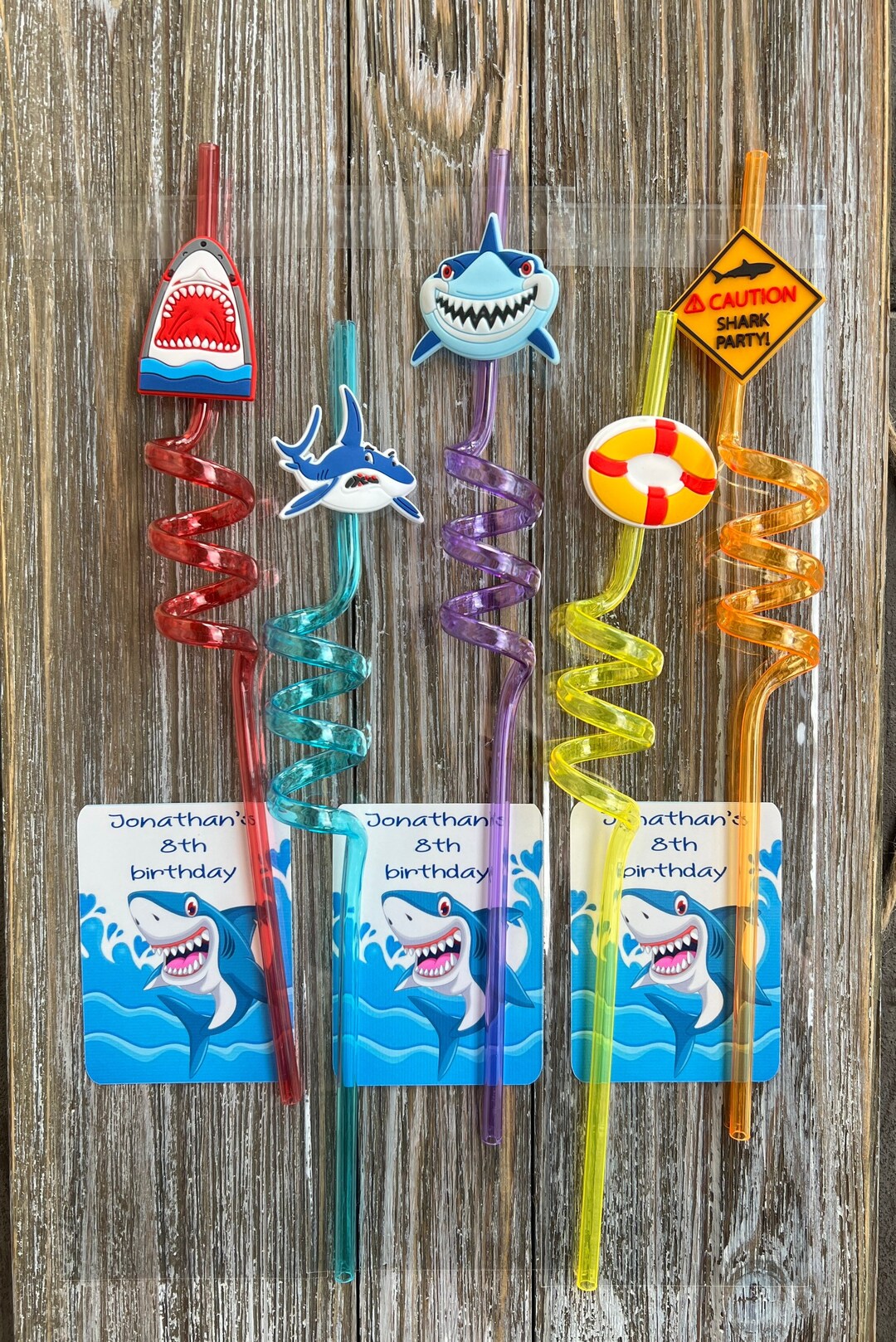 Shark Kids Birthday Party Favors , Shark Straw , Shark Party Favors ...