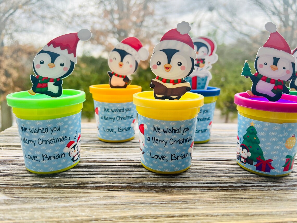 Personalized Kids Play-doh Christmas Penguin Christmas - Etsy