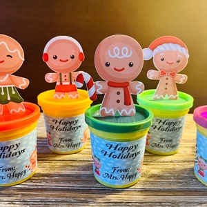 Personalized Gingerbread Gift Kids Play-doh, Class Gift, Christmas ...