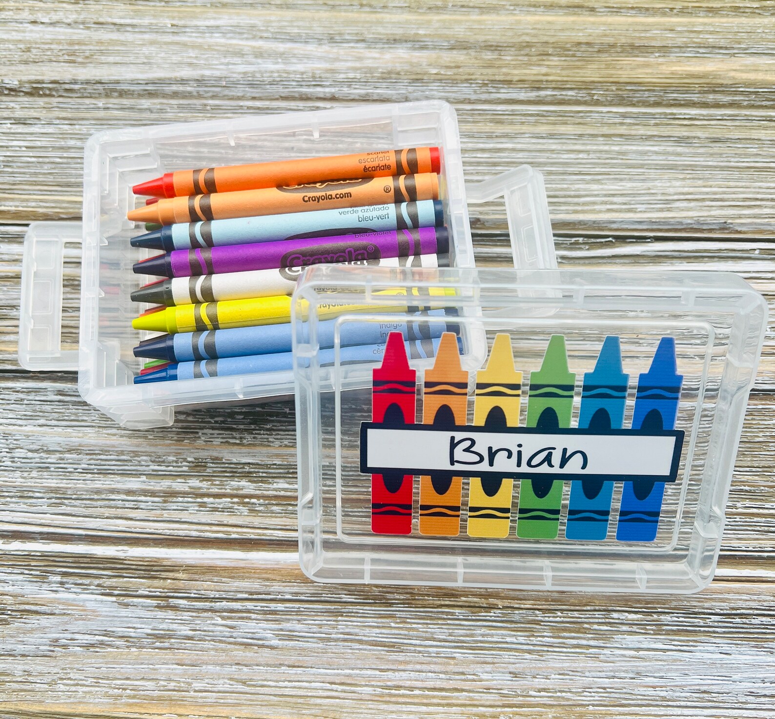 Personalized Crayon Box School Supplies Crayon Container - Etsy