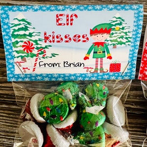 Elf Kisses Chocolate Party Favors Bag, Elves, Christmas Candy ...