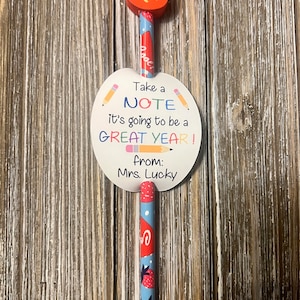 Personalized Tag With Pencil and Eraser , Back to School Gift, Student ...