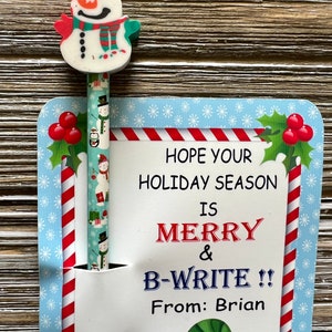 Personalized Kids Christmas Pencil, Party Favors, Classroom Gift ...