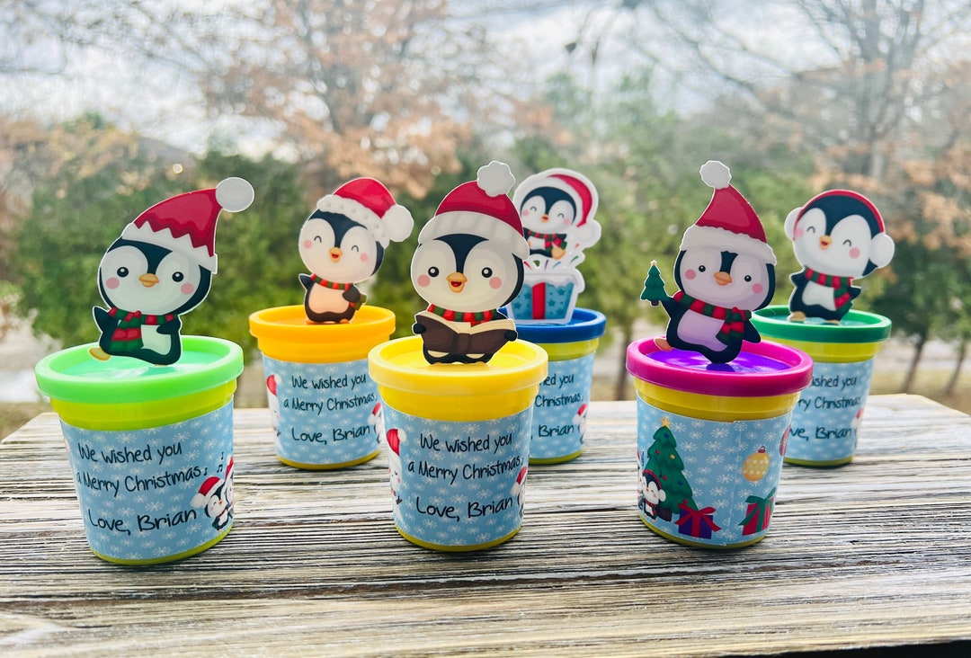 Personalized Kids Play-doh , Christmas Penguin, Christmas Party Favors ...