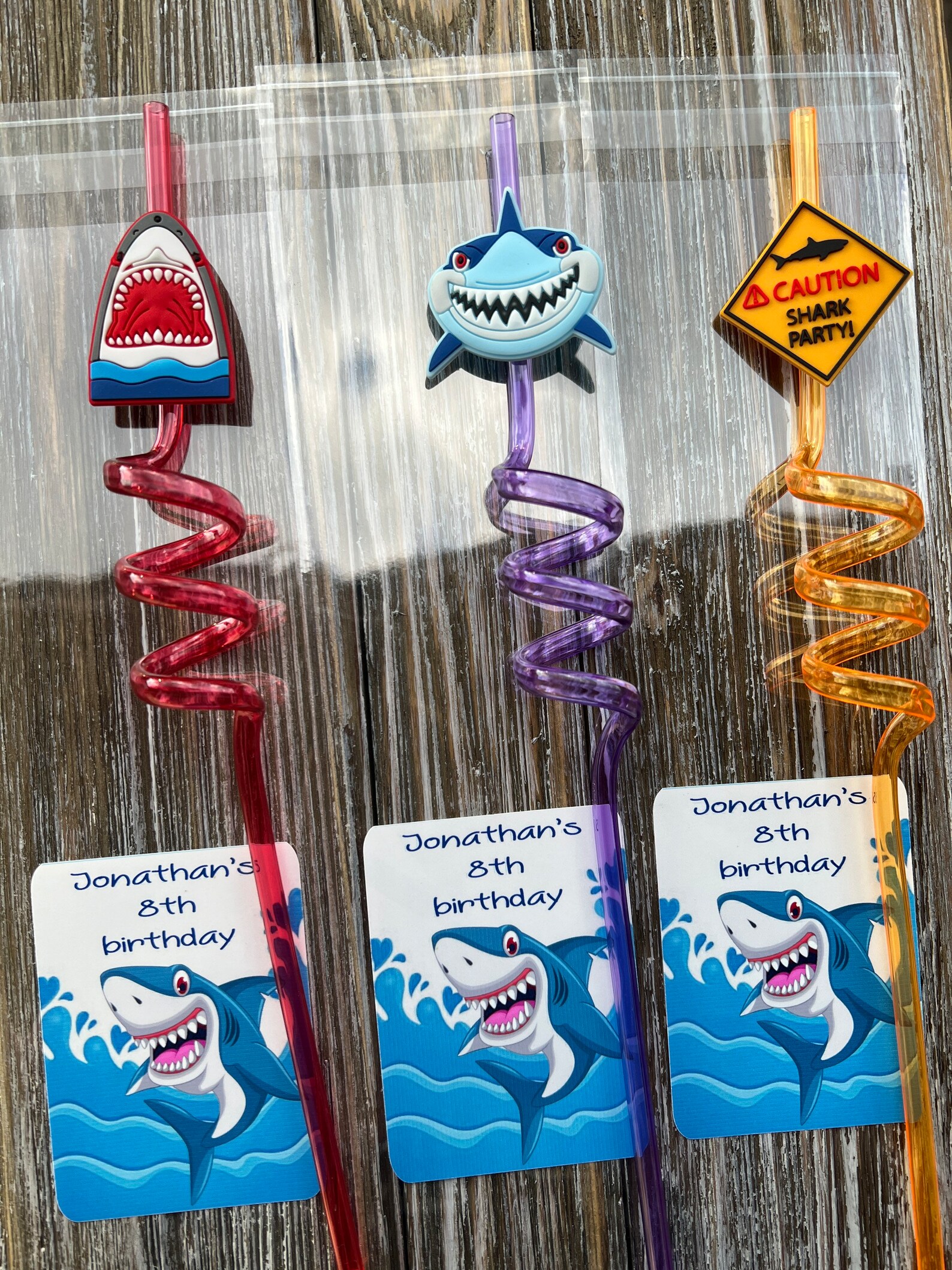 Shark Kids Birthday Party Favors Shark Straw Shark Party - Etsy