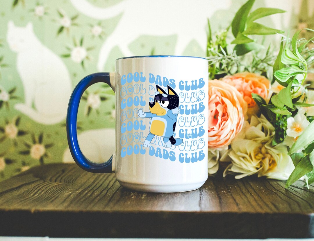 Bluey Cool Dad Mug, Bluey Father's Day Coffee Mug, Bandit Cool Dad Cup ...