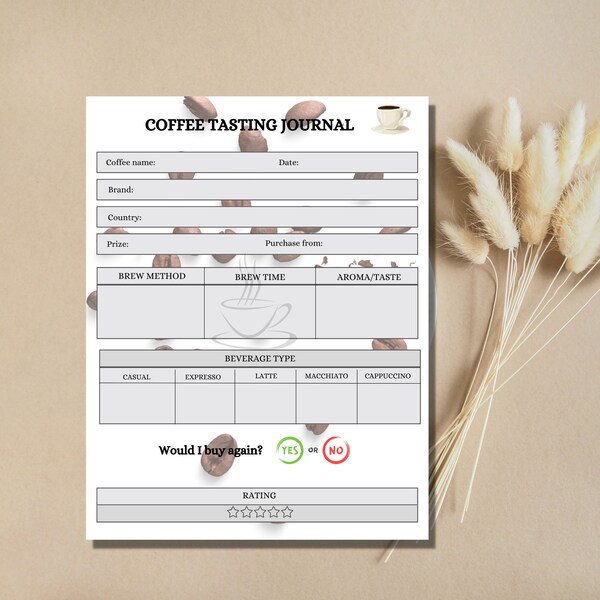 Coffee Log Journal - Etsy