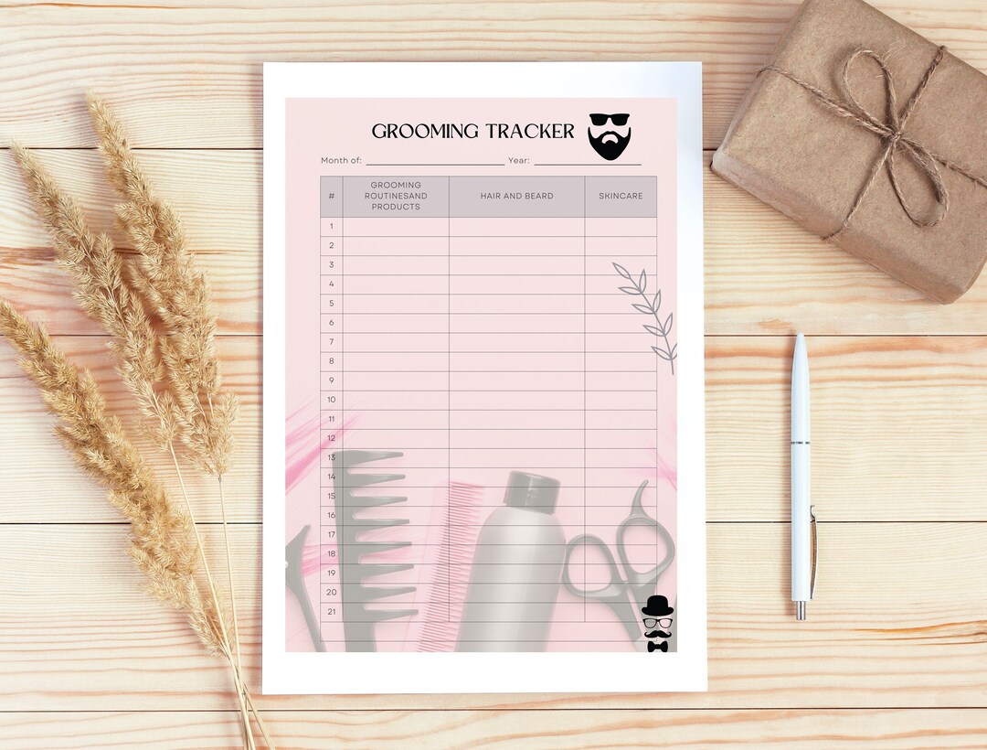 Grooming Tracker Digital Template for Tracking Grooming Routines ...