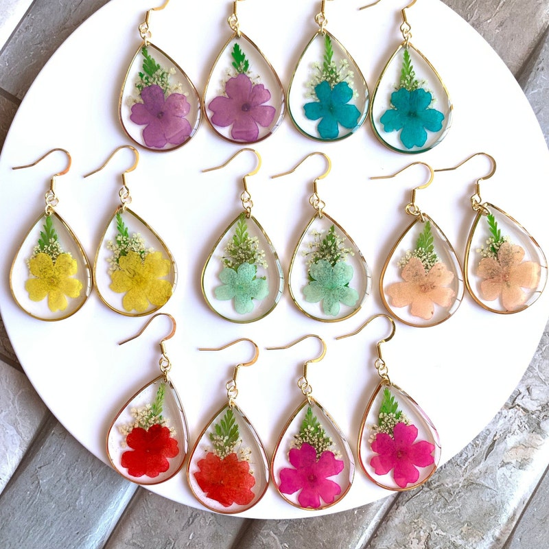Resin Earrings - Etsy