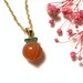 Agate Peach Pendant Necklace - 14k Gold Filled Chain - Etsy