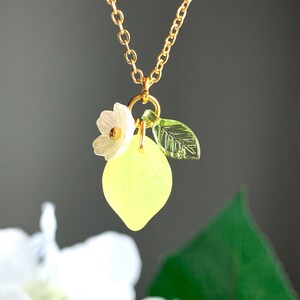 14k Gold Filled Lemon Necklace: Glass Fruit Pendant - Etsy