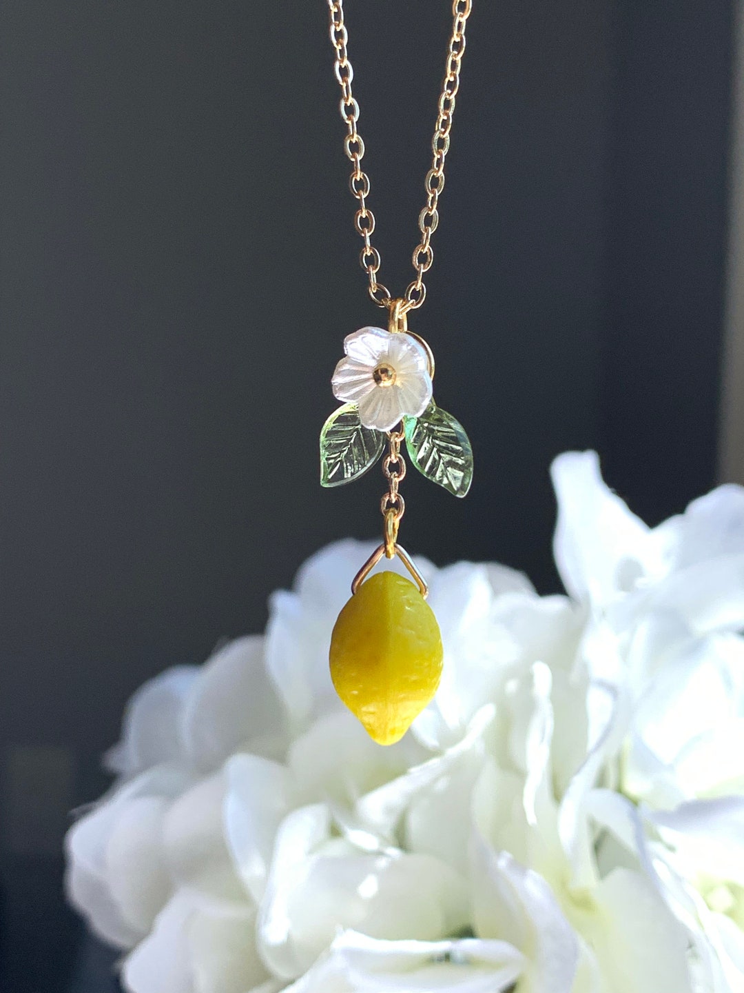 Lemon Necklace/ 14k Gold Filled Necklace / Pendant Necklace/ - Etsy