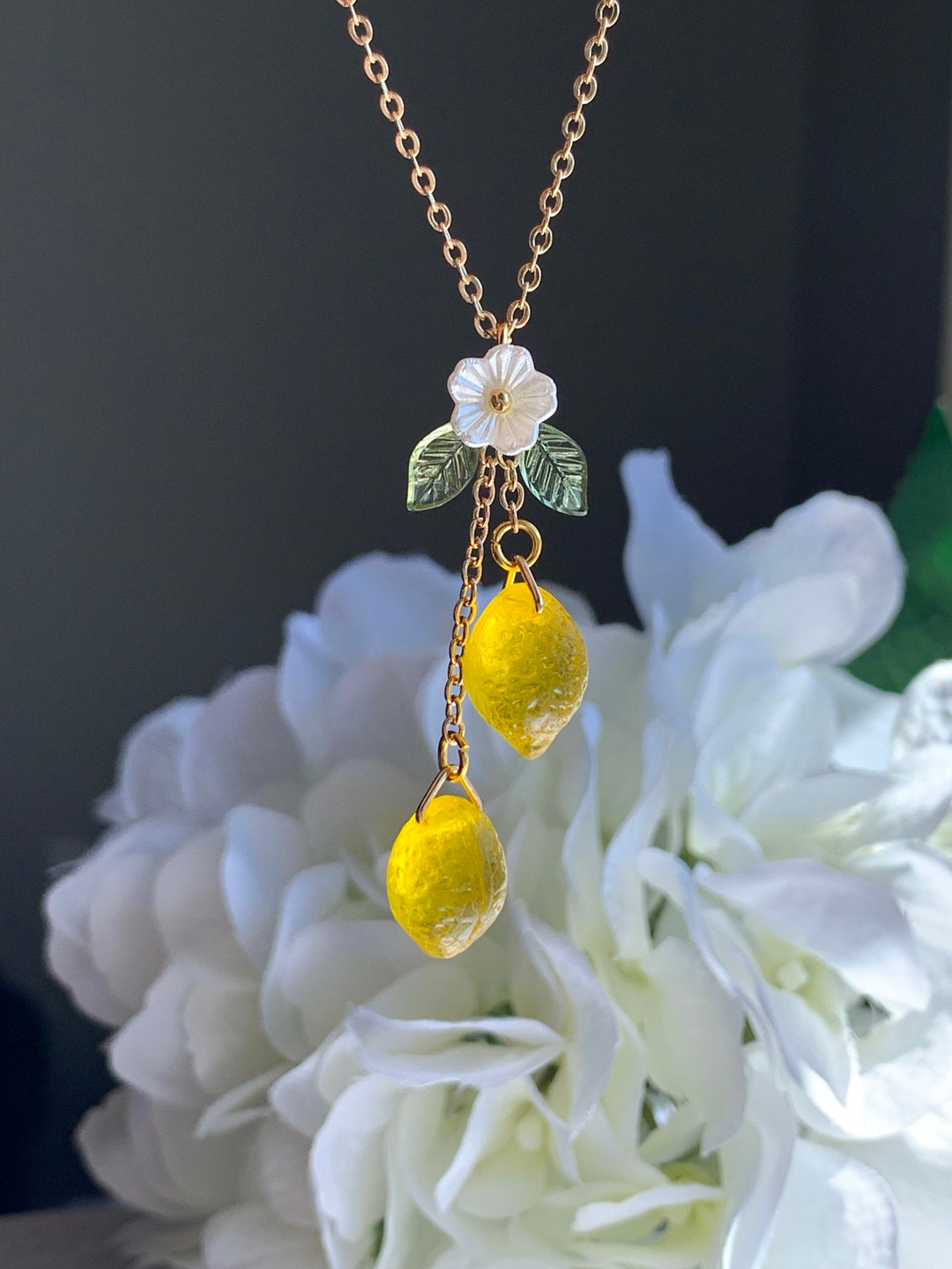 Lemon Necklace/ 14k Gold Filled Necklace / Pendant Necklace/ Food ...