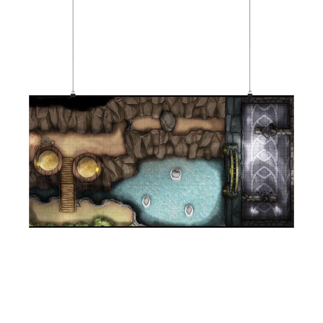 Cliffside and Ruins Battlemap 40x20 - Etsy