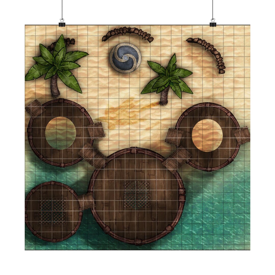 Beach Stronghold Battlemap 24x24 - Etsy