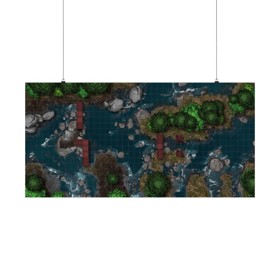 Temperate Forest River Battlemap (40x20) I - Etsy