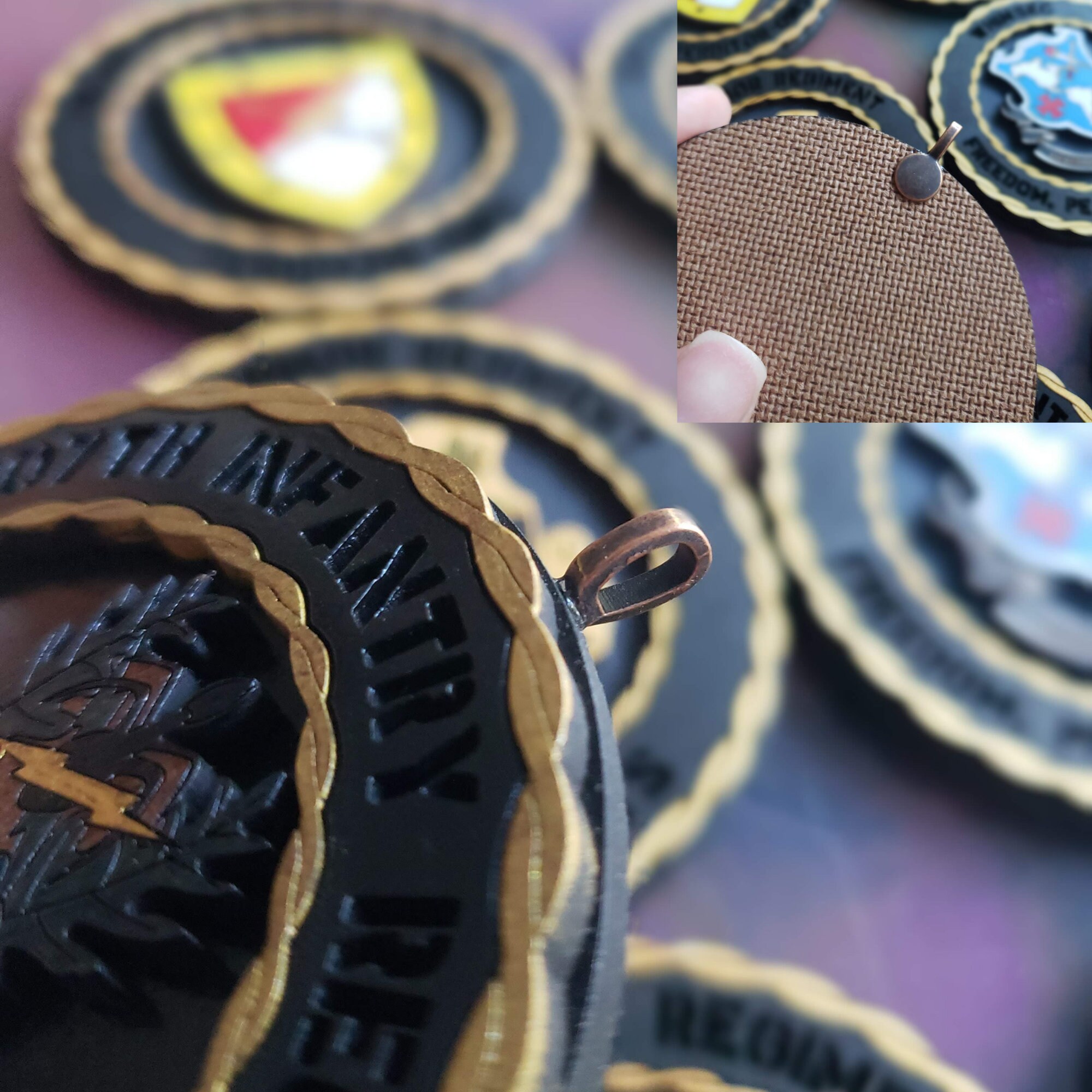 Custom Military Unit Insignia With Black Disk Backing | Ornament ...