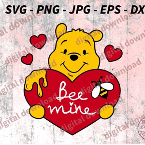 Pooh Bee Mine, Pooh Valentines SVG, Bee Mine, Pooh SVG, Pooh Png ...