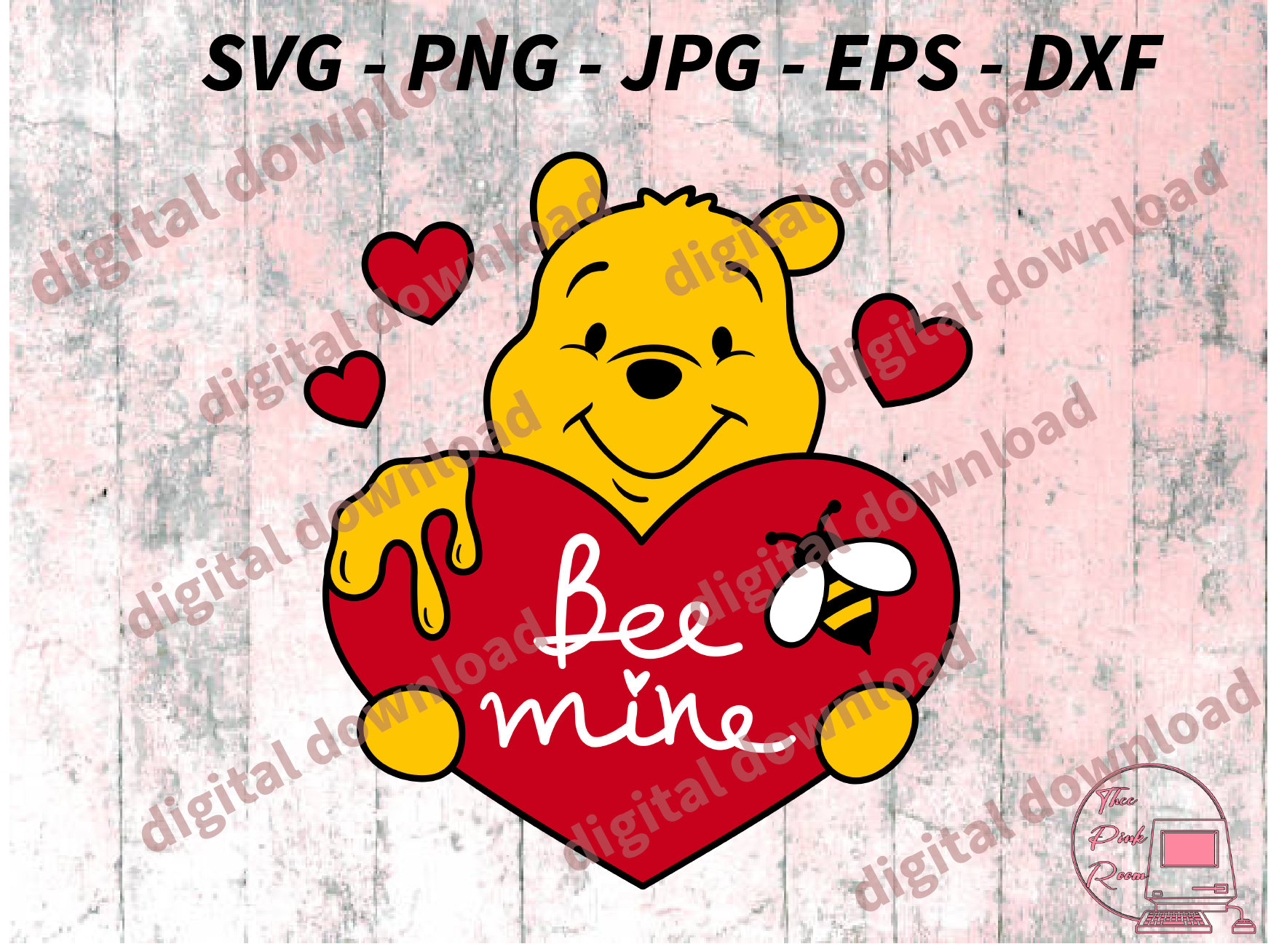 Pooh Bee Mine, Pooh Valentines SVG, Bee Mine, Pooh SVG, Pooh Png ...