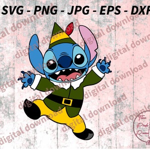 Christmas Stitch SVG, Stitch Elf, Instant Download, Christmas Svg ...