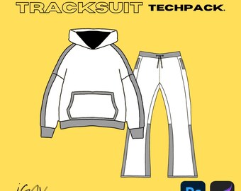 Tracksuit Template Oversize Tech Pack Streetwear Vector Template ...