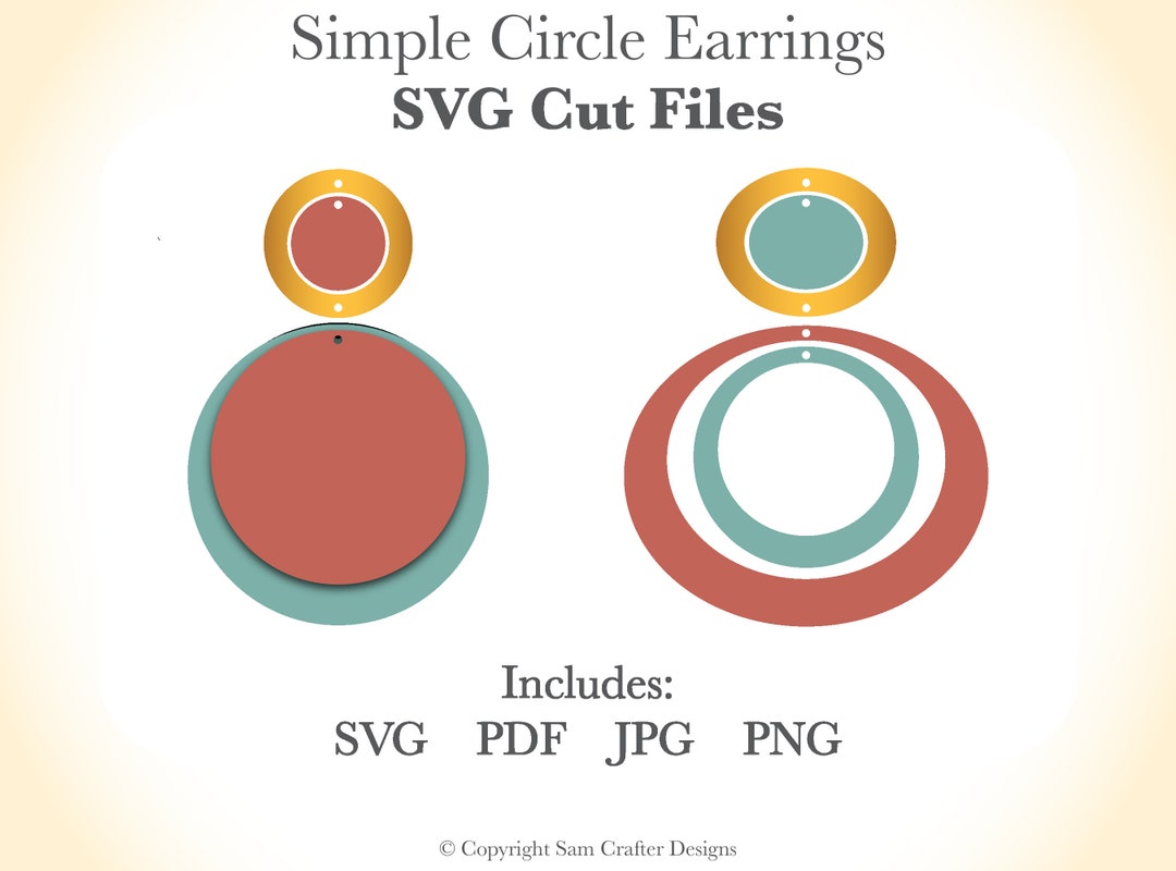 Circle Oval Shape Earring Layered Hollow SVG Template Cut Files Pattern ...